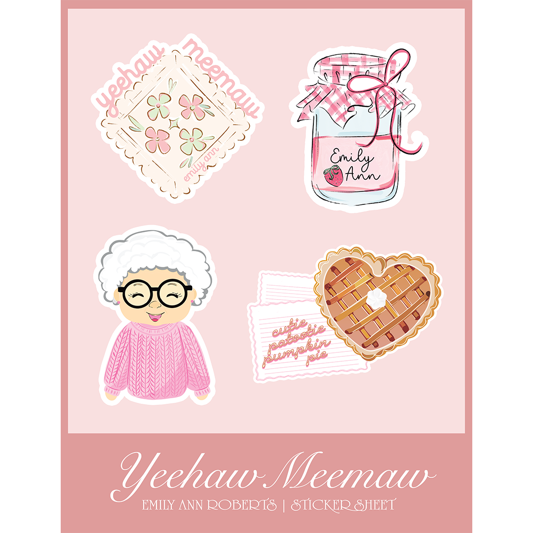 Yeehaw Meemaw Sticker Sheet – Emily Ann Roberts